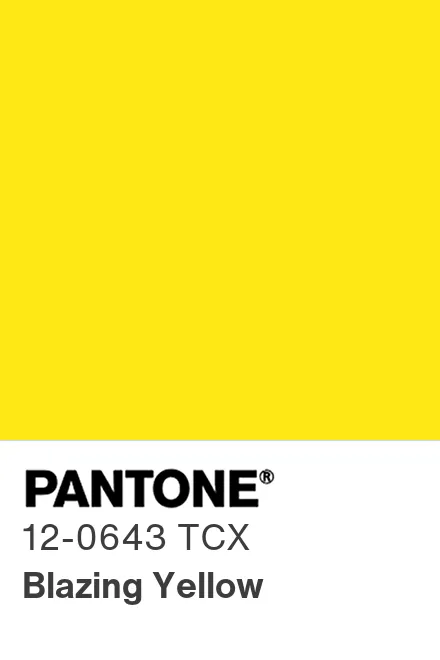 PANTONE 12-0643 TCX Blazing Yellow - Pantone色号库|Pantone潘通中国官网