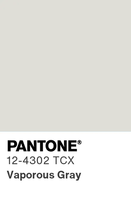 PANTONE 12-4302 TCX Vaporous Gray - Pantone色号库|Pantone潘通中国官网