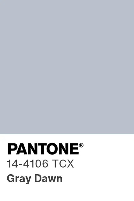 Pantone 14 4106 Tcx Gray Dawn Pantone色号库 Pantone潘通中国官网