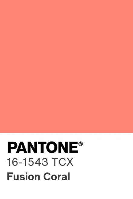 PANTONE 16-1543 TCX Fusion Coral - Pantone色号库|Pantone潘通中国官网