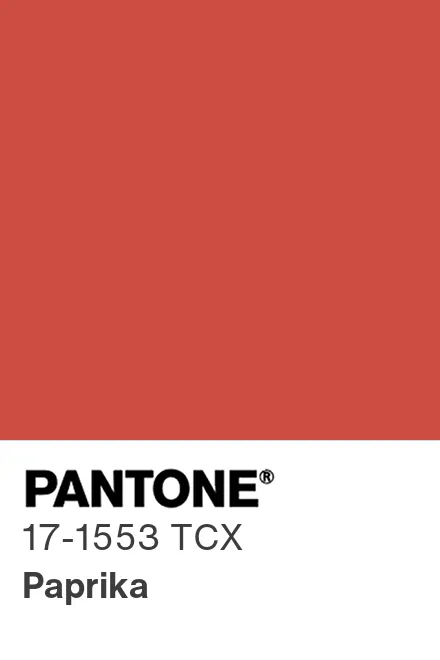 PANTONE 17-1553 TCX Paprika - Pantone色号库|Pantone潘通中国官网