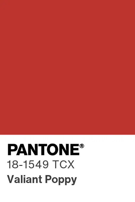 PANTONE 18-1549 TCX Valiant Poppy - Pantone色号库|Pantone潘通中国官网
