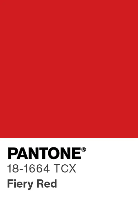PANTONE 18-1664 TCX Fiery Red - Pantone色号库|Pantone潘通中国官网