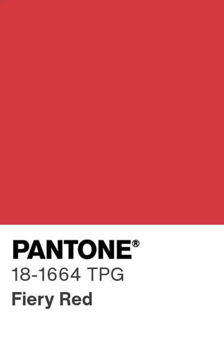 PANTONE 18-1664 TPG Fiery Red - Pantone色号库|Pantone潘通中国官网