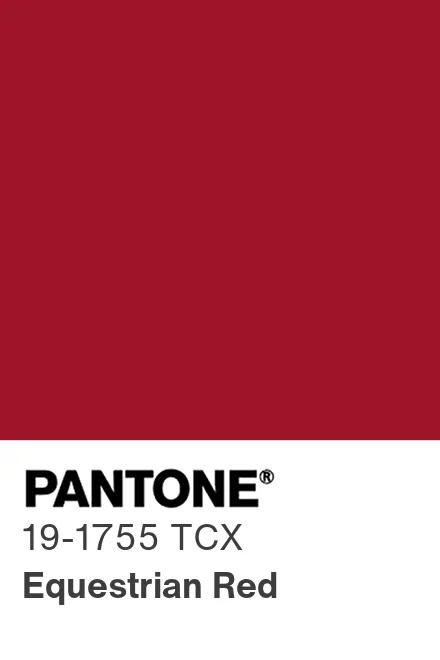 PANTONE 19-1755 TCX Equestrian Red - Pantone色号库|Pantone潘通中国官网